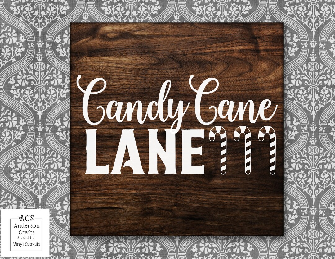 Christams Stencil Candy Cane Lane Sign Stencil Farmhouse - Etsy