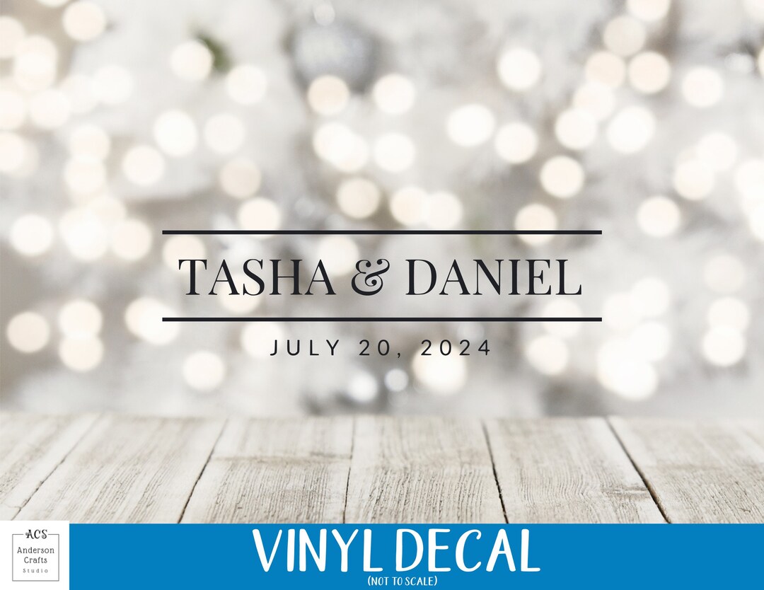 Custom Wedding Name & Date Vinyl Decal: Card Box or Sign - Etsy
