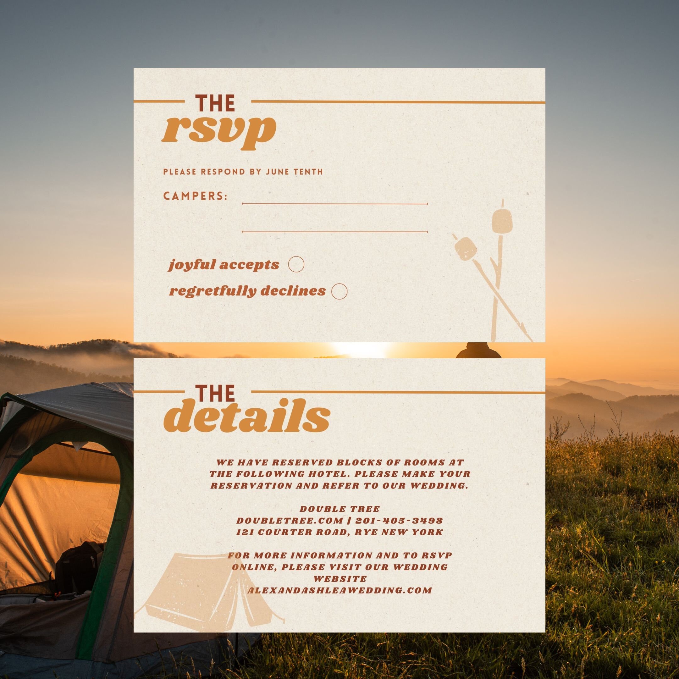 Camping Wedding Invitation Summer Camp Wedding Printable Customizable ...