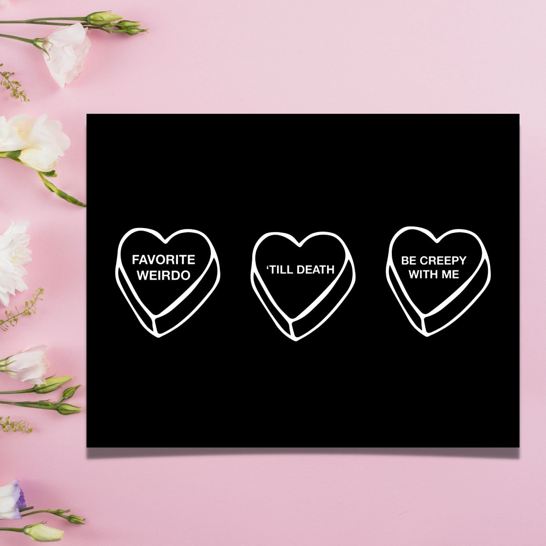 Emo Valentine Card Gothic Valentine Card Till Death Favorite Weirdo Be ...