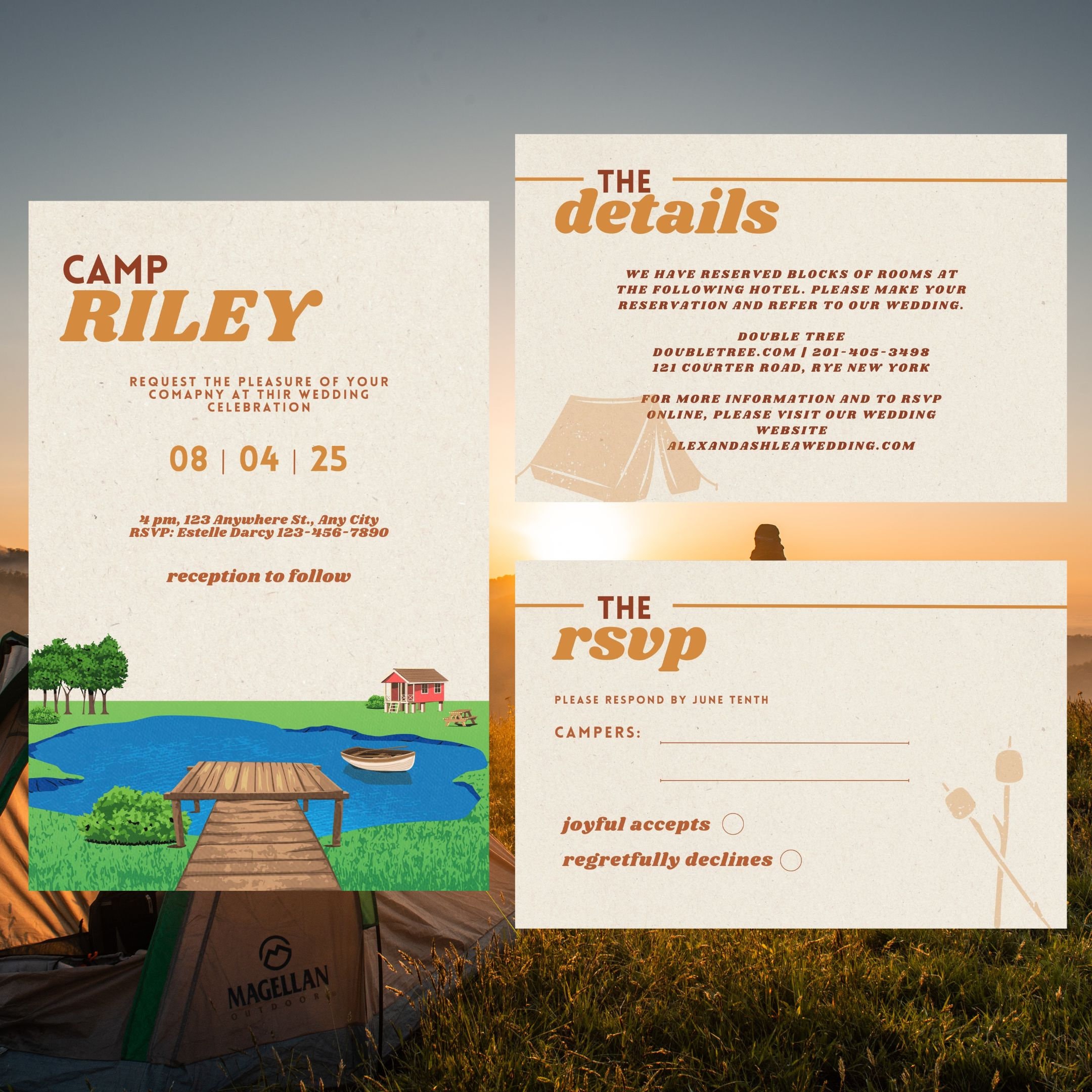 Camping Wedding Invitation Summer Camp Wedding Printable Customizable ...