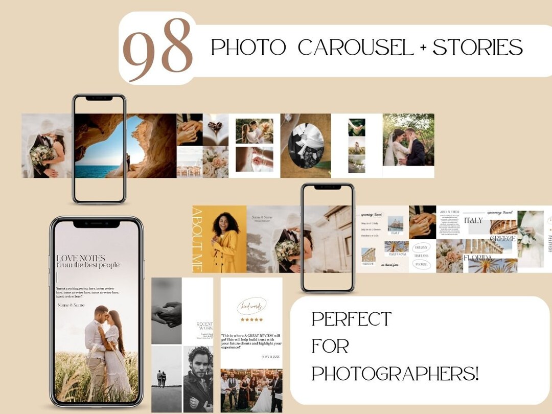 Instagram Carousel Photographer Templates for Canva IG Post Carousel ...