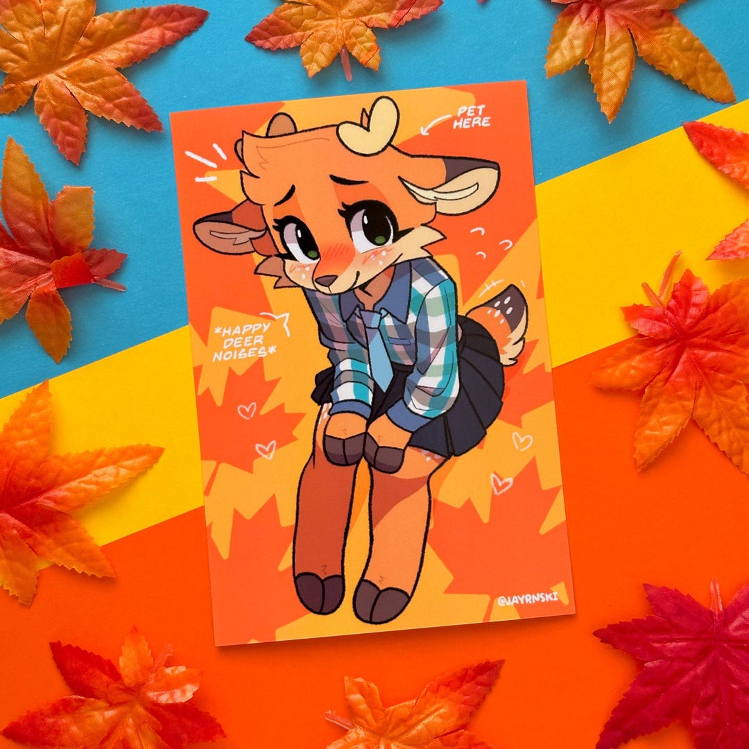 Maple Deer Furry Deer Print (4x6) - Etsy