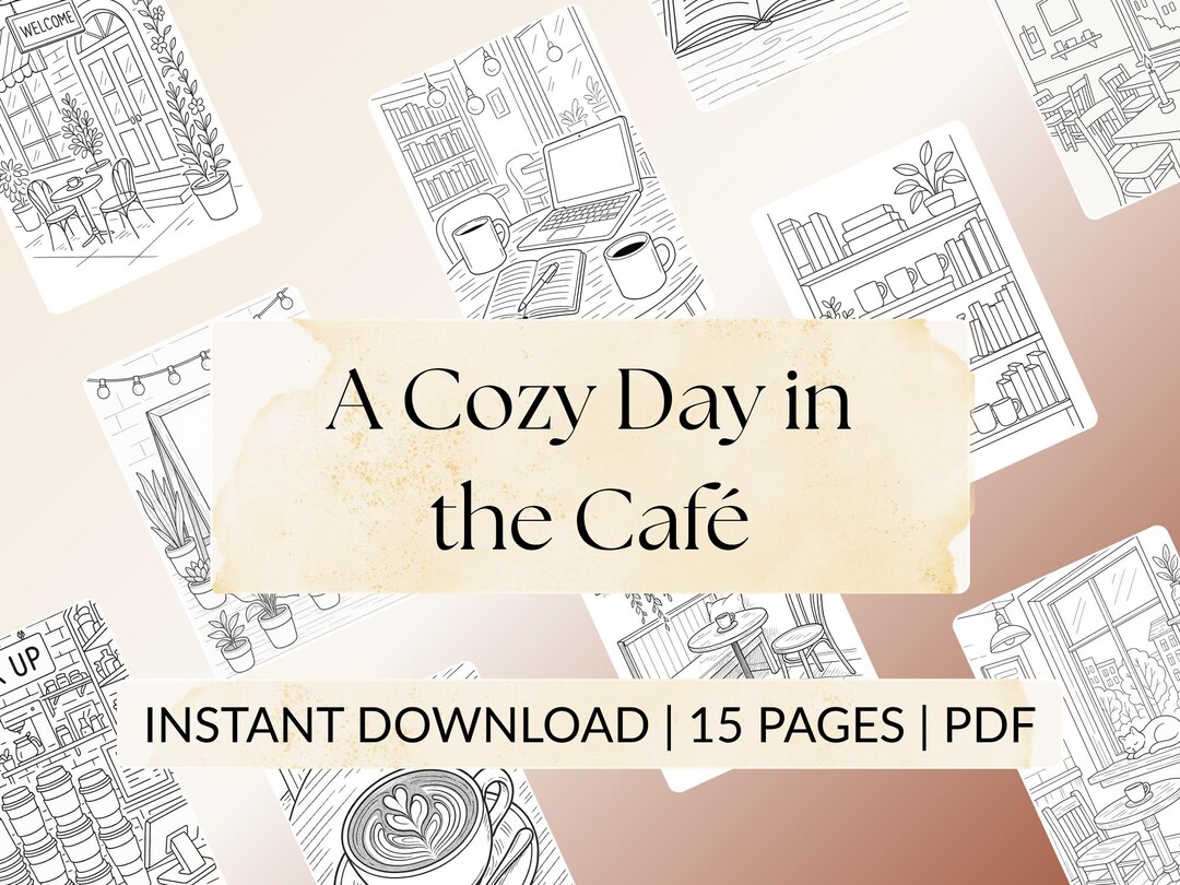 Whimsical Café Coloring Pages – Cozy Coffee Shop Scenes to Color ...
