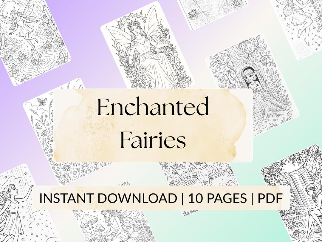 Fairy Coloring Pages | Whimsical Printable Art for Adults & Teens ...