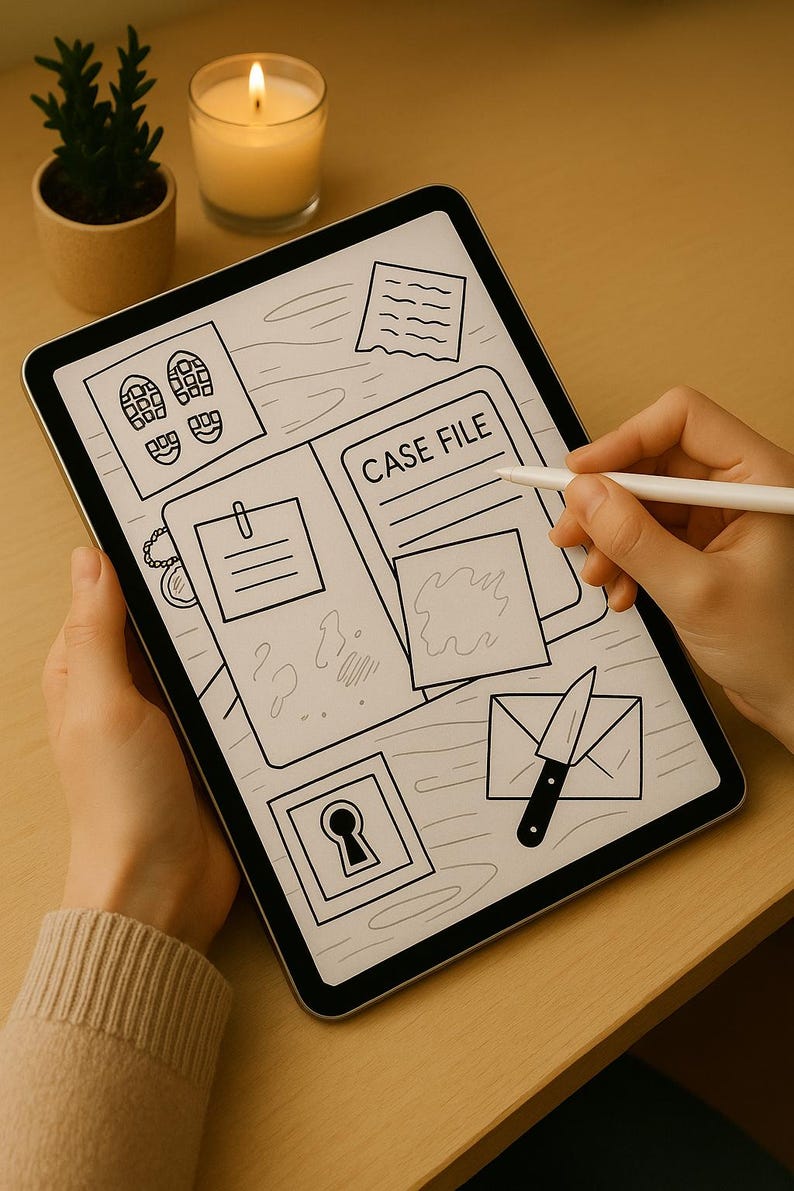 Mystery Coloring Pages | Cozy Crime Scene Coloring Book PDF | Teen ...