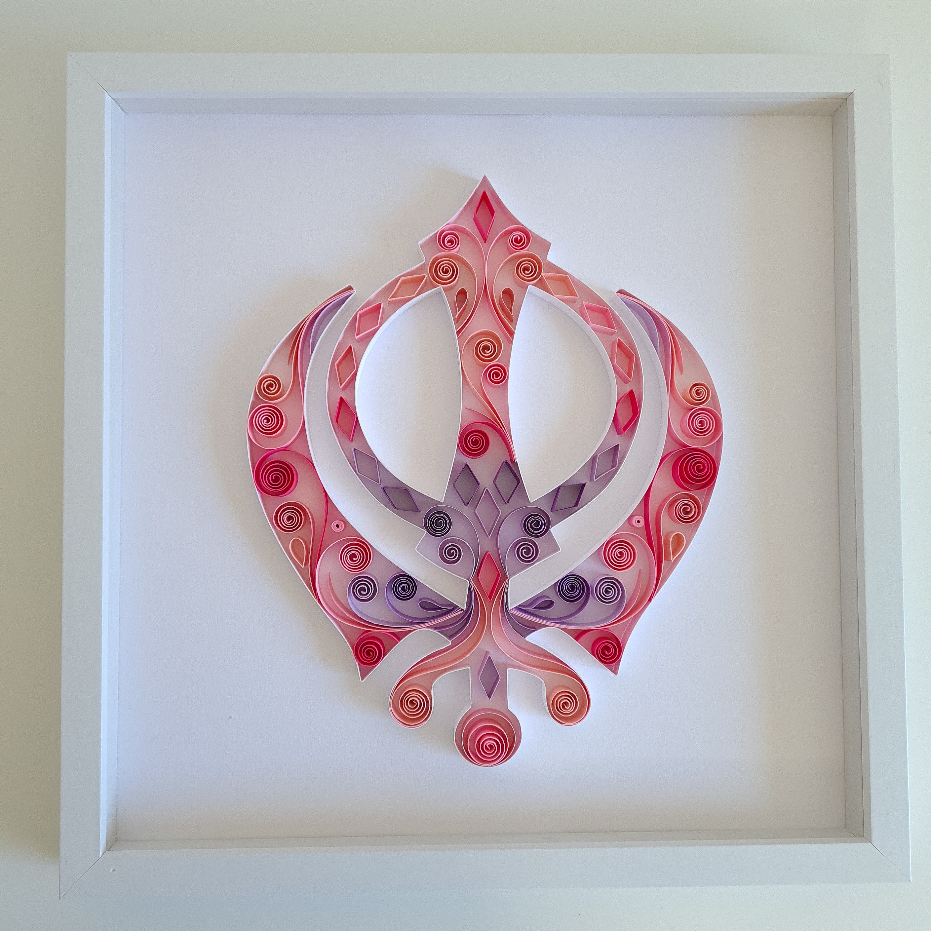Sikh Khanda, Khanda Sahib Quilled Art, Handmade Paper Quilling Khanda ...