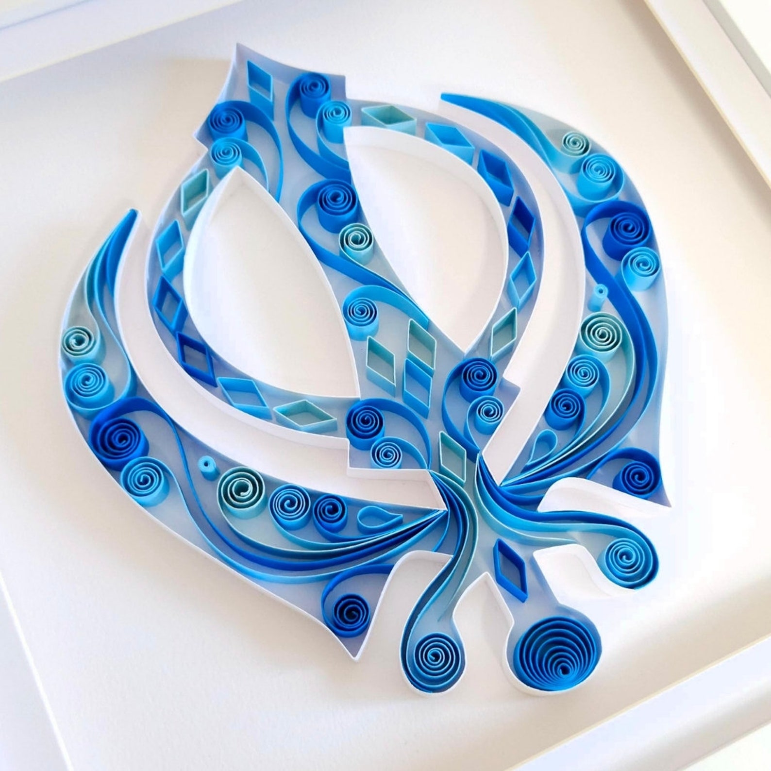Sikh Khanda, Khanda Sahib Quilled Art, Handmade Paper Quilling Khanda ...