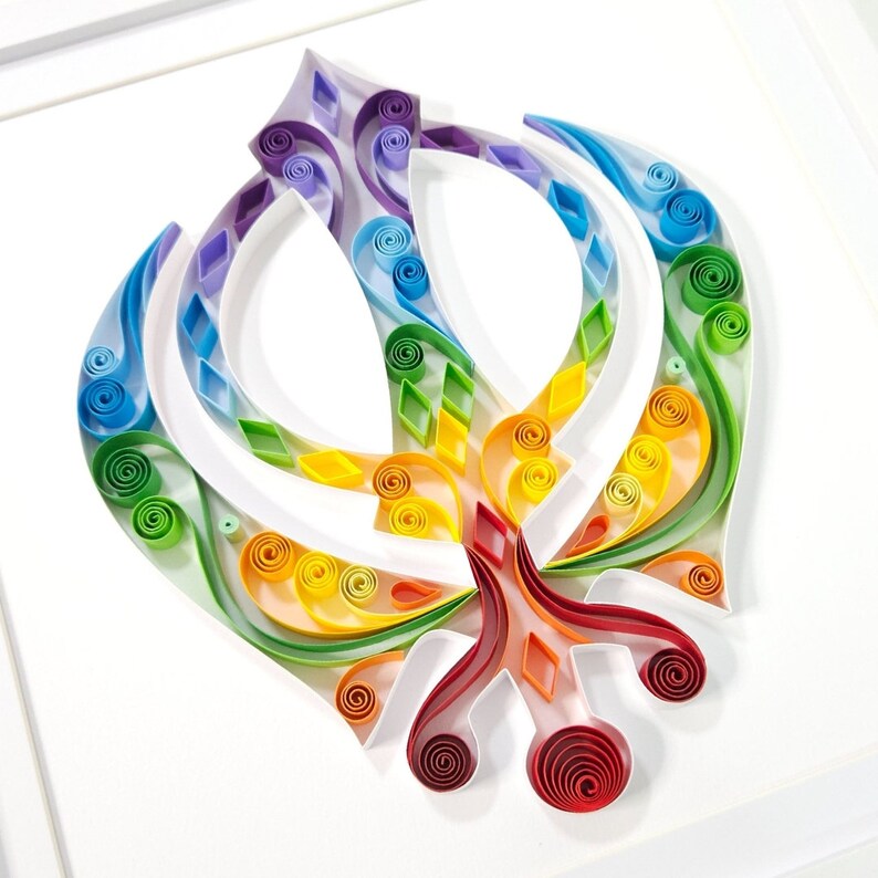 Sikh Khanda, Khanda Sahib Quilled Art, Handmade Paper Quilling Khanda ...