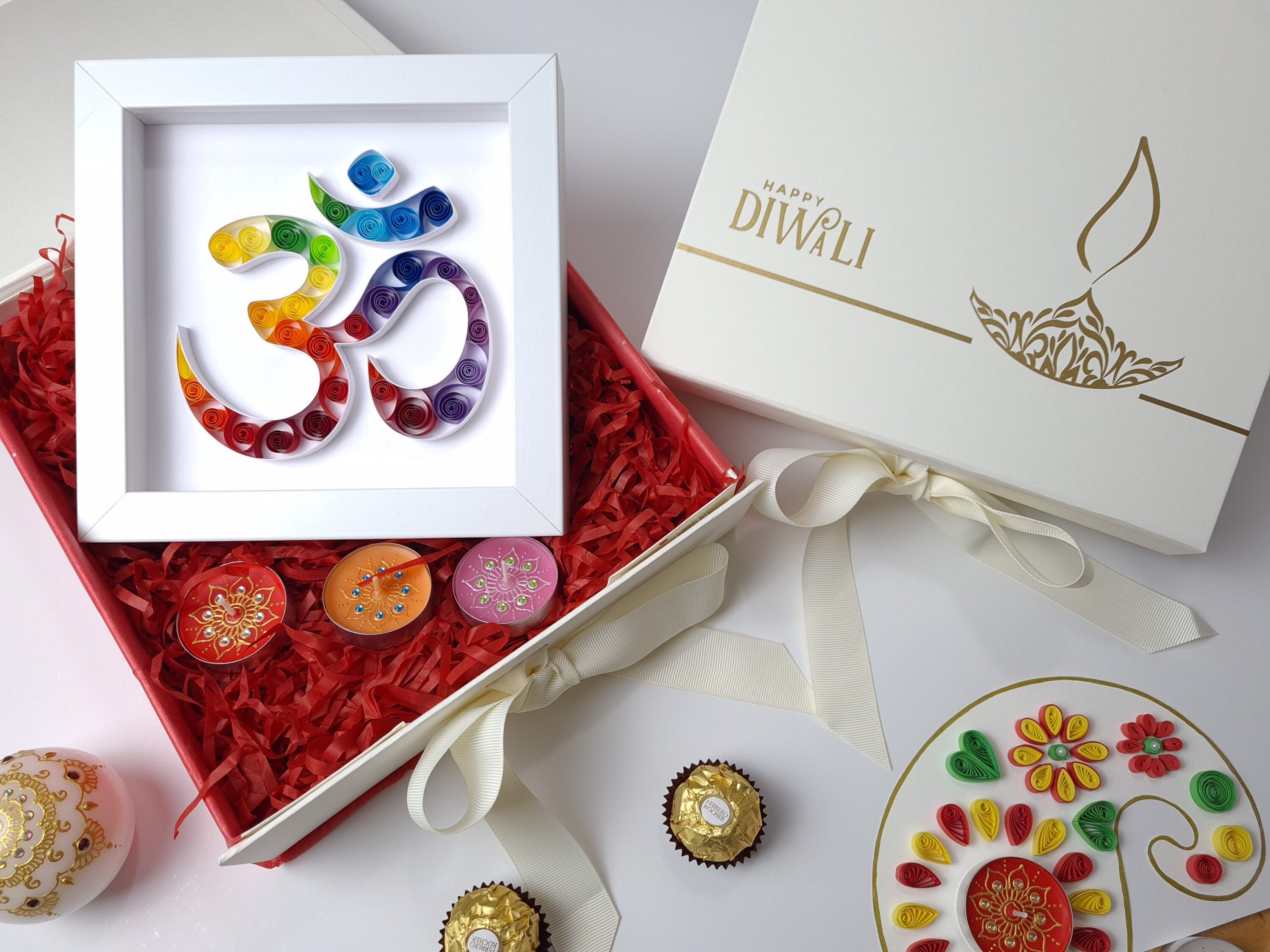 OM Quilled Frame, Handmade Paper Quilling Aum, Home Decor, Framed Art ...