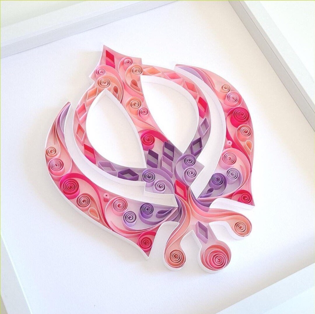 Sikh Khanda, Khanda Sahib Quilled Art, Handmade Paper Quilling Khanda ...