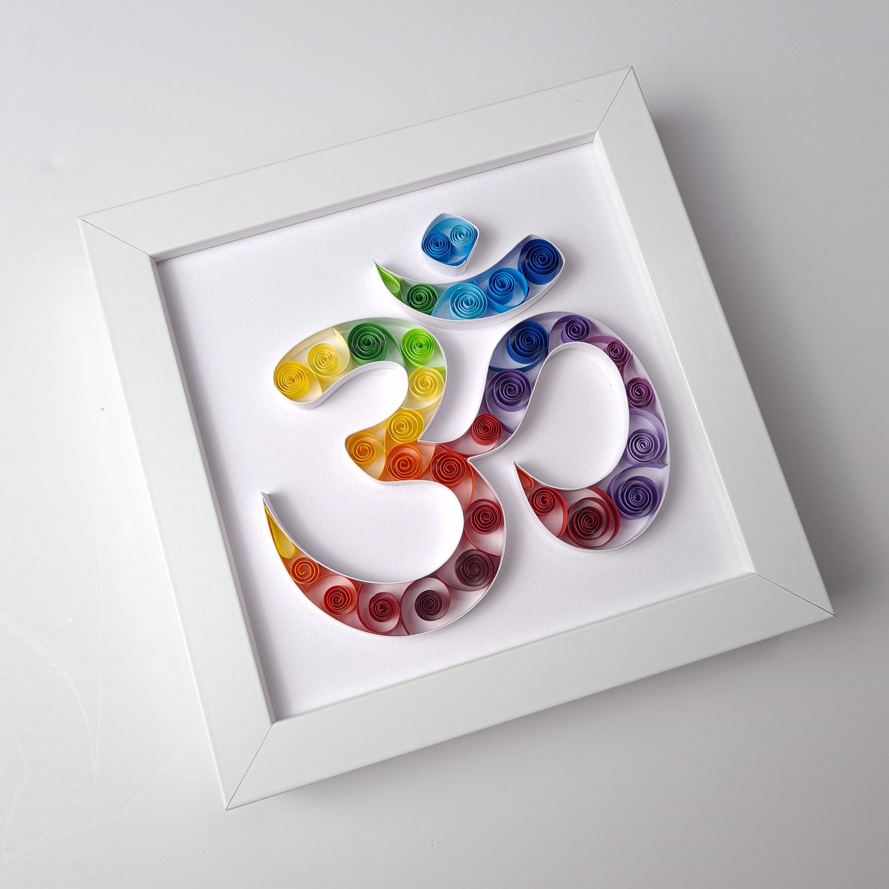 OM Quilled Frame, Handmade Paper Quilling Aum, Home Decor, Framed Art ...