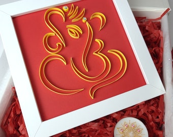 OM Quilled Frame, Handmade Paper Quilling Aum, Home Decor, Framed Art ...