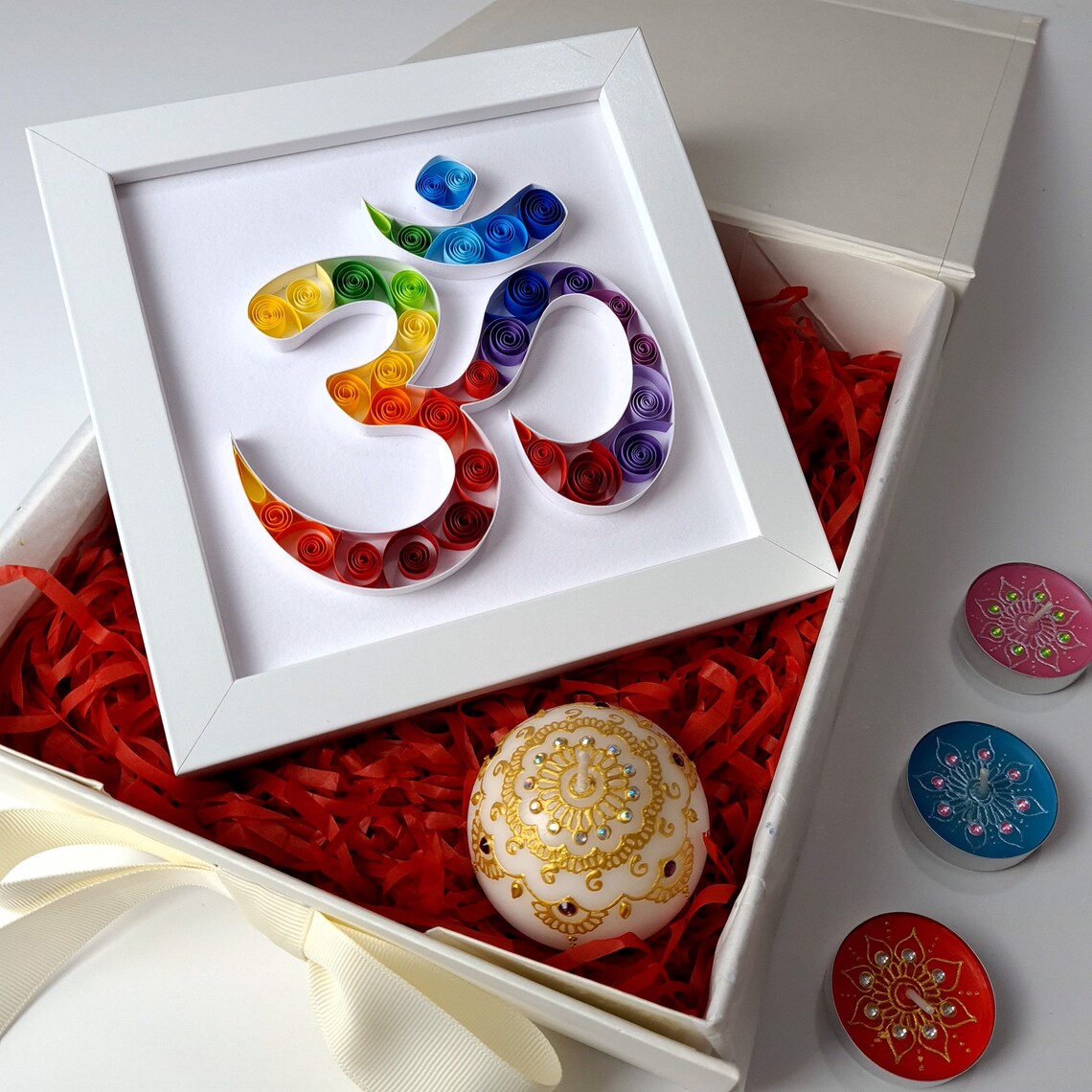 OM Quilled Frame, Handmade Paper Quilling Aum, Home Decor, Framed Art ...