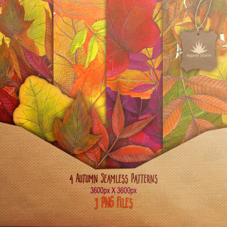 Bright Autumn. Watercolor Autumn Patterns. Multicolored Autumn Leaves ...