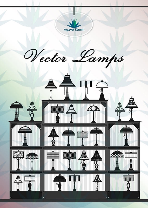 Set of Vector Lamps SVG and DXF Cut Files for Vinyl Cutters - Etsy