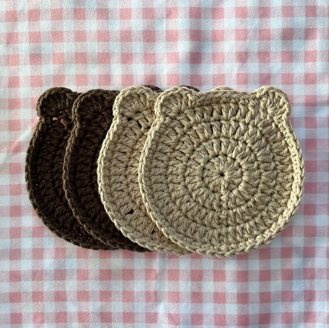 Crochet Bear Coasters Set of Four - Etsy
