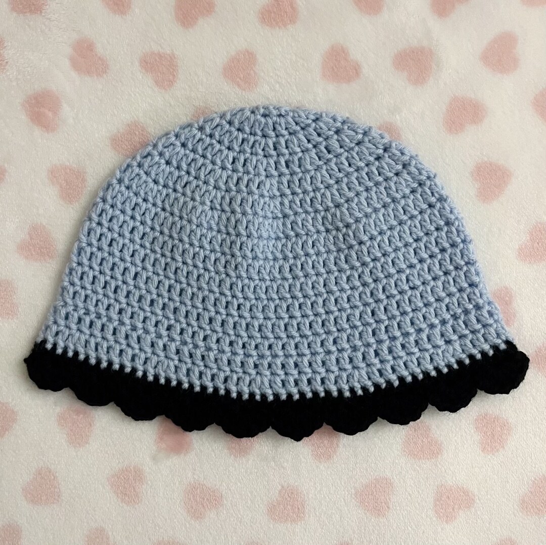 Crochet Blue Scalloped Hat - Etsy