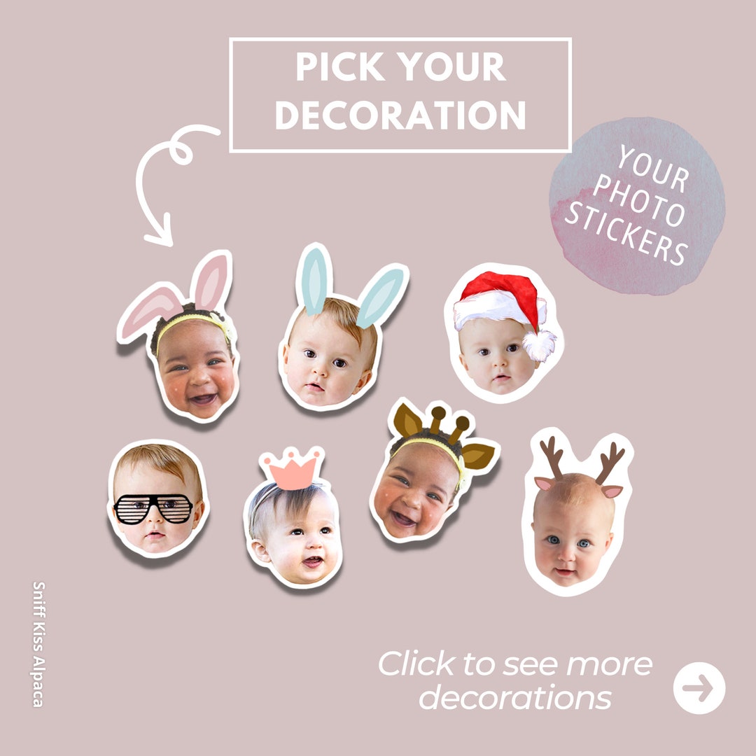 One Face Custom Photo Stickers Cutout Personalized Name Stickers ...