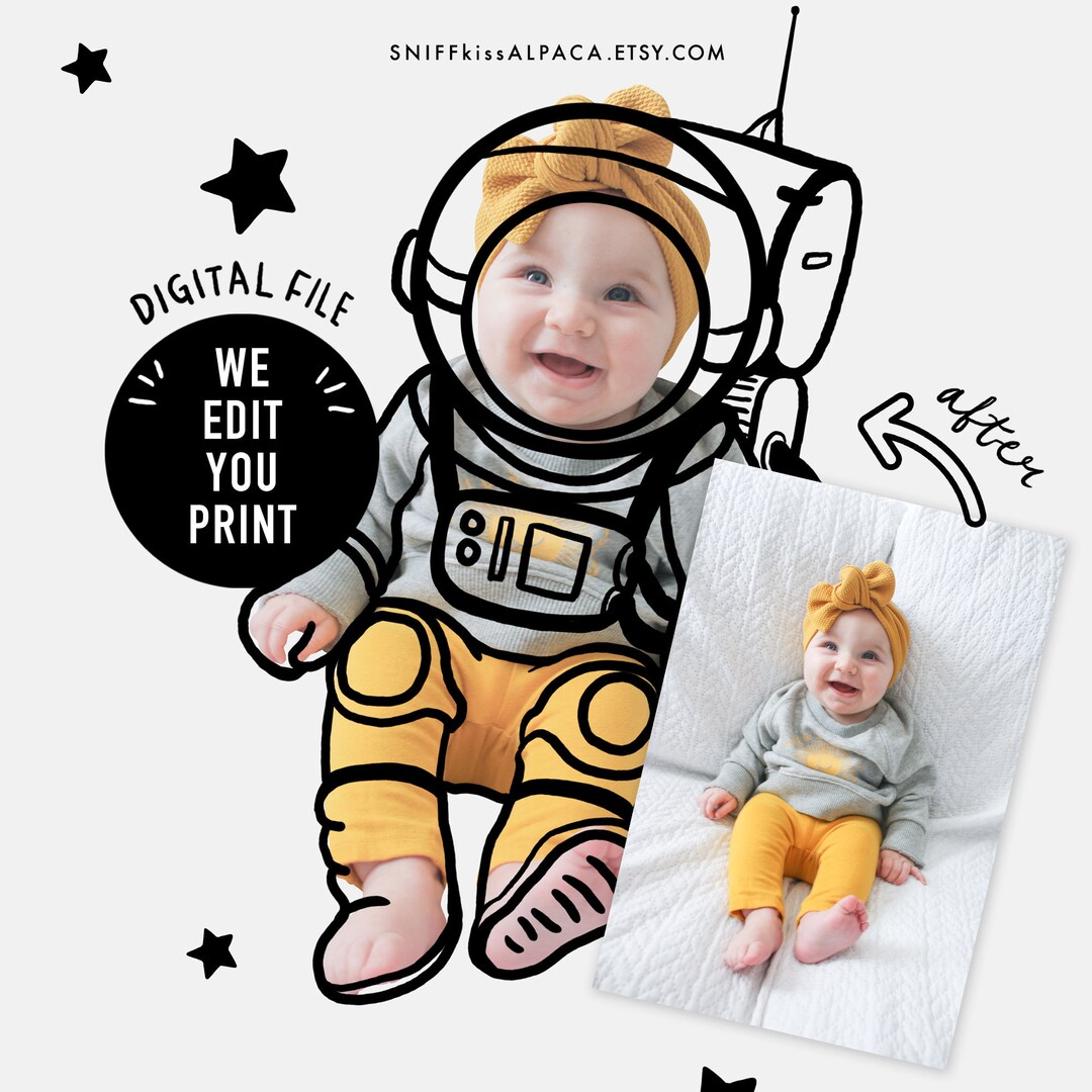 Mother's Day Gift Printable, Doodle Baby Photo Gift, Wall Art, Digital ...