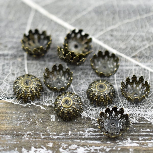Bronze Bead Caps - Etsy