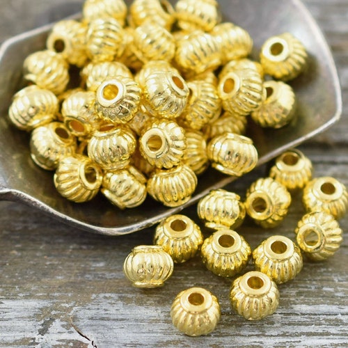Gold Spacer Beads Antique Gold Spacers Metal Spacers - Etsy