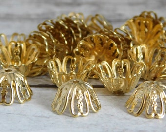 Filigree bead caps | Etsy