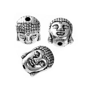 Buddha Beads - Buddha Head Bead - Silver Buddha - Mala Beads - Metal ...