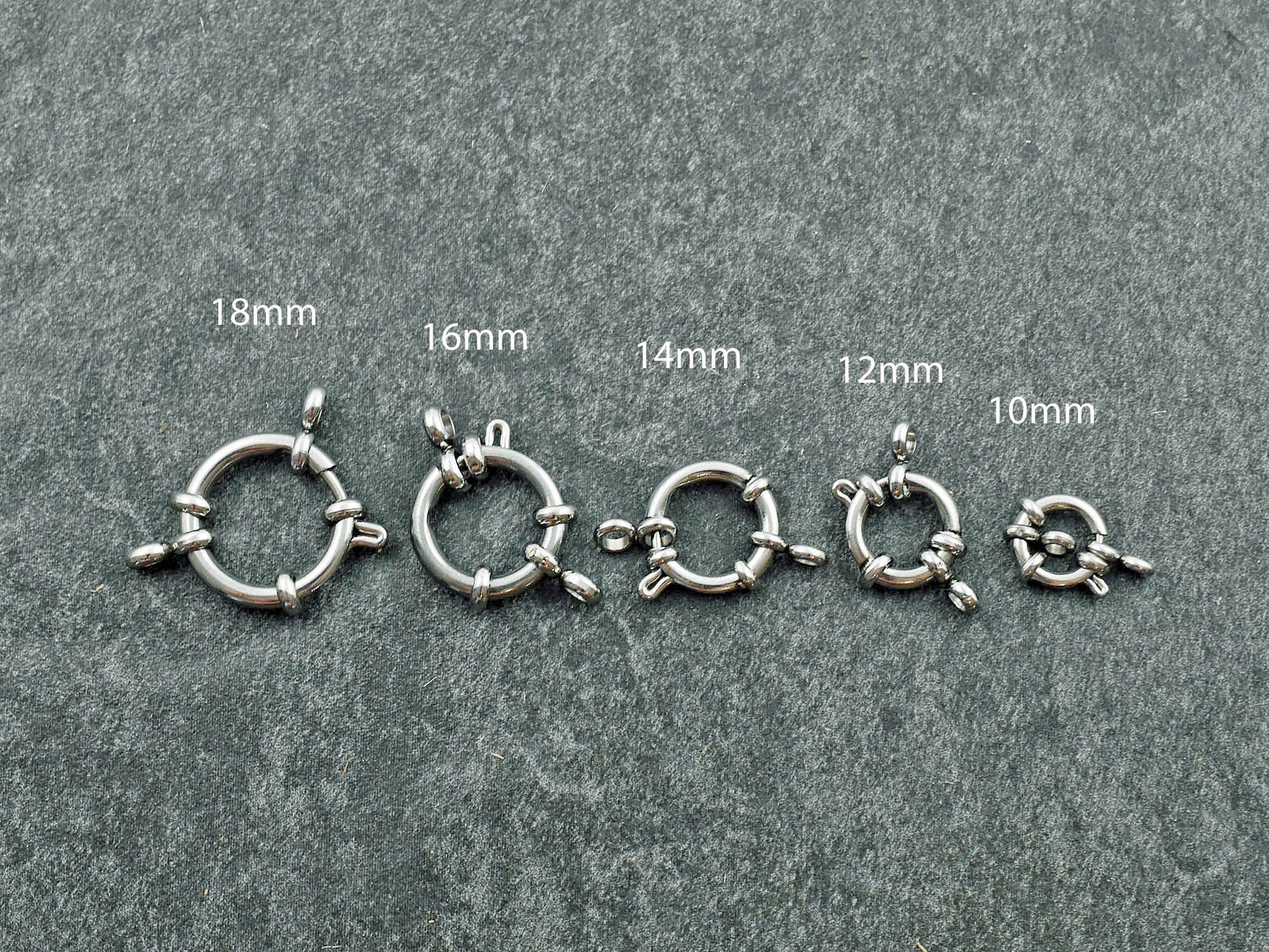 Stainless Steel Clasp - Spring Ring Clasp - Silver Clasp - Sailor Clasp ...