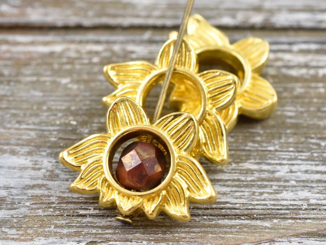 Lotus Beads Lotus Flower Metal Beads Bead Frame Metal Beads Lotus ...