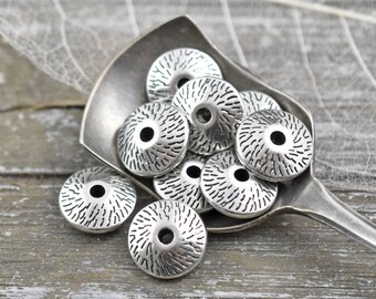 Antique Silver Metal Big Hole Spacer Beads Jewelry Making Alloy ...