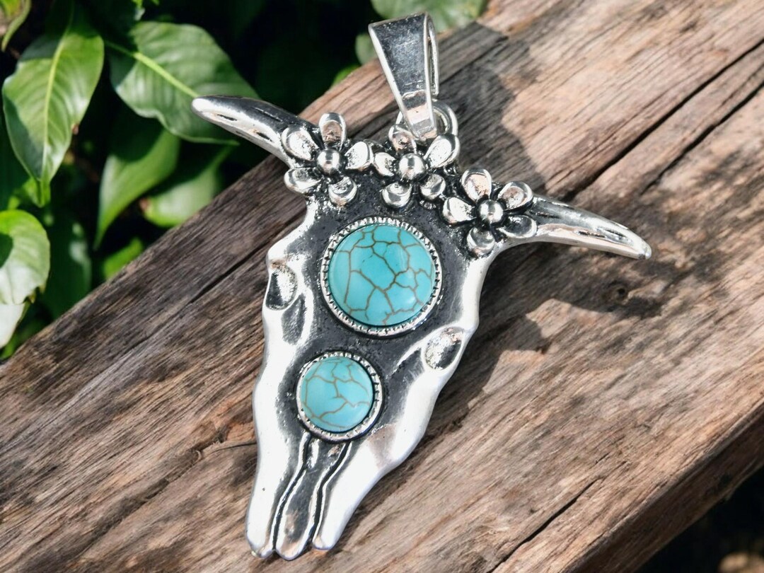 Bohemian Pendant - Cow Pendant - Bull Pendant - Boho Pendant -metal ...