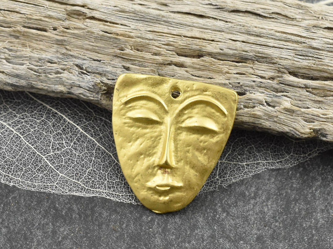 Mayan Charms - Metal Charms - Mask Charms - Gold Charms - 25x24mm ...