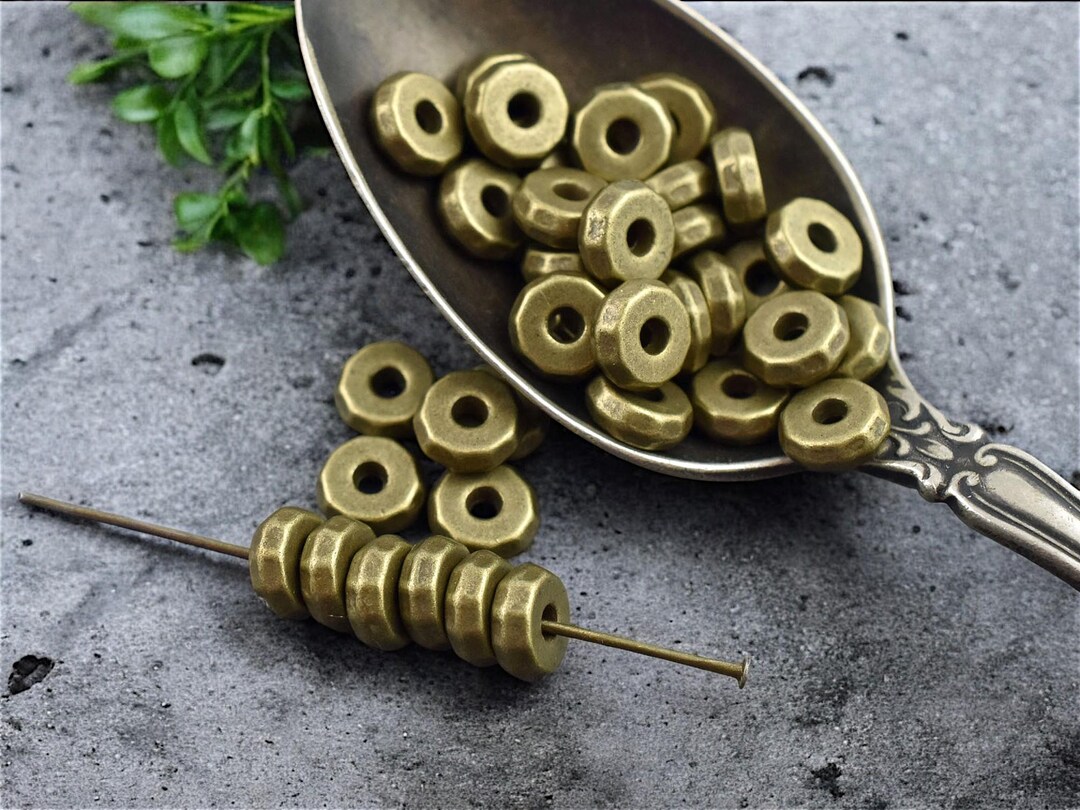 Metal Beads - Washer Beads - Antique Bronze Beads - Bronze Spacers ...