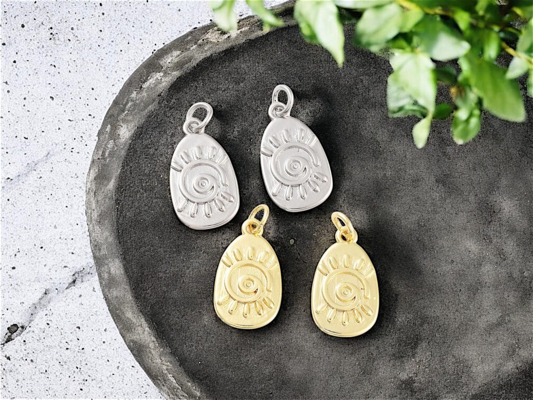 Metal Charms - Artisan Charms - Sun Charms - Celestial Charms - 19x11mm - 5pc - Choose Your ...