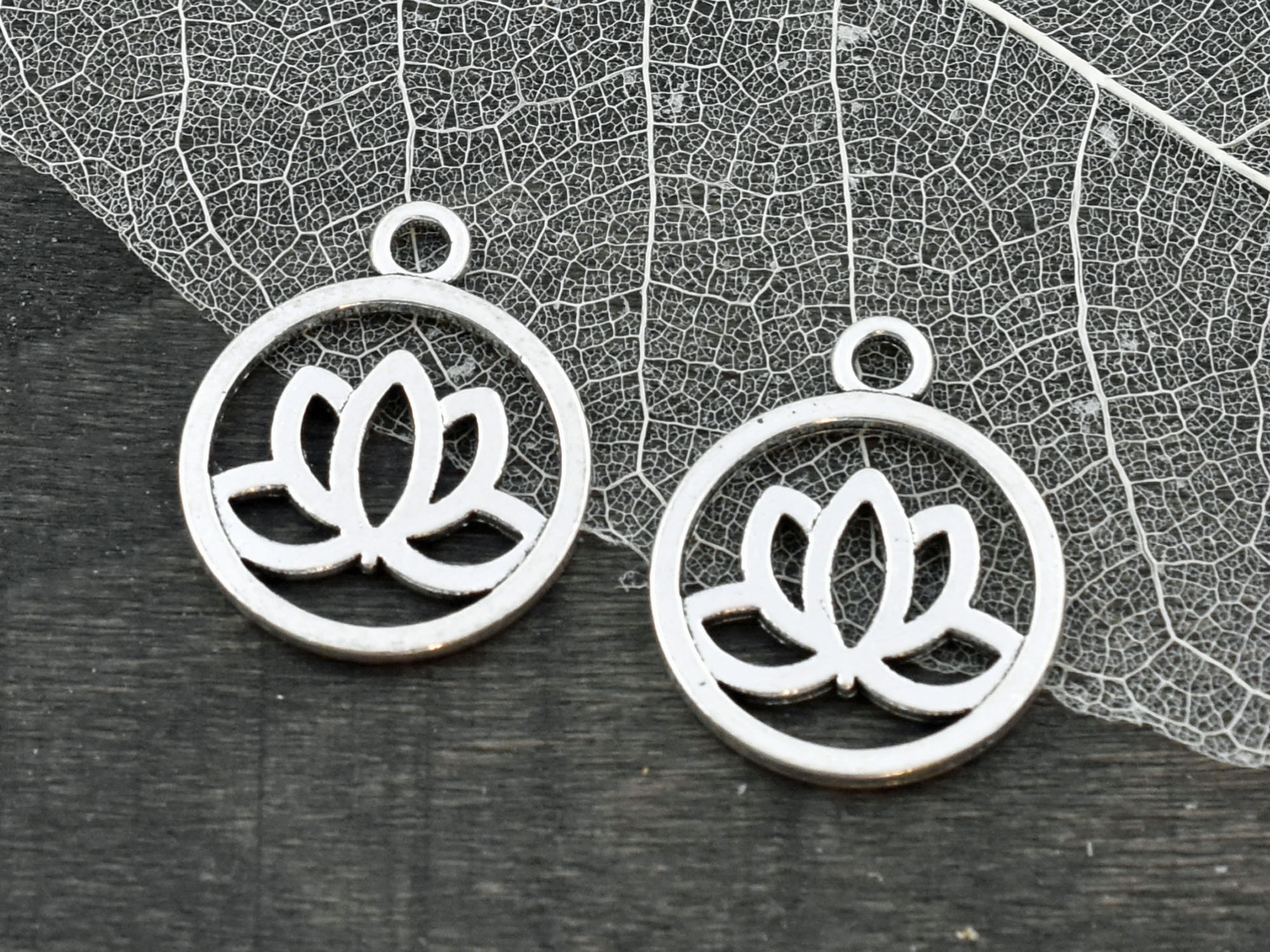 Lotus Flower Charm Metal Charms Silver Charms Gold - Etsy