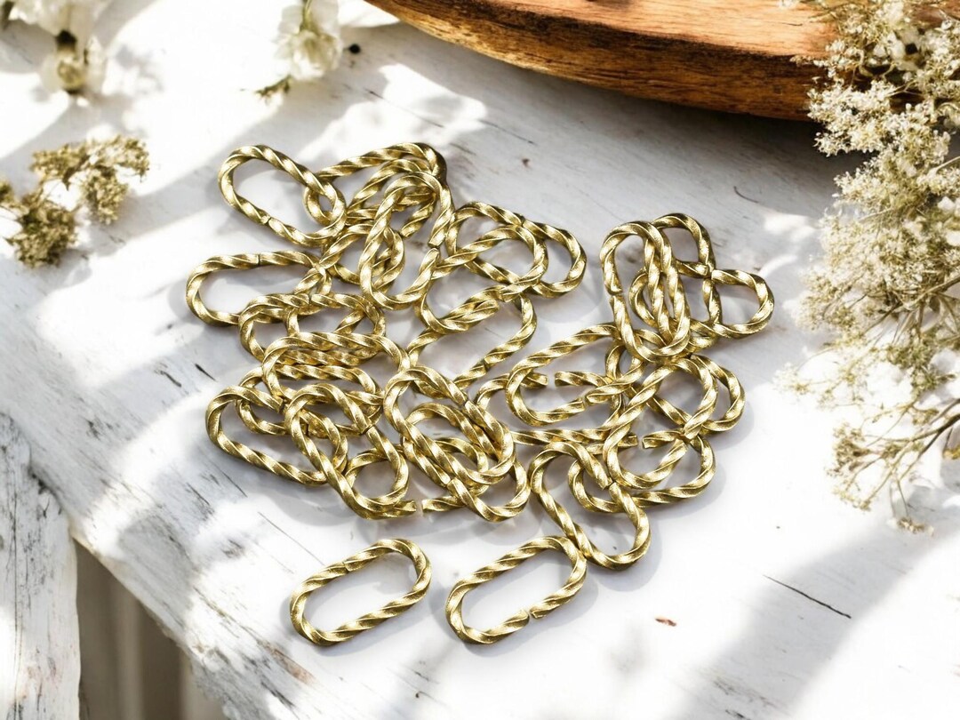 Gold Jump Rings - Twisted Jump Rings - Oval Jump Rings - Open Jump ...