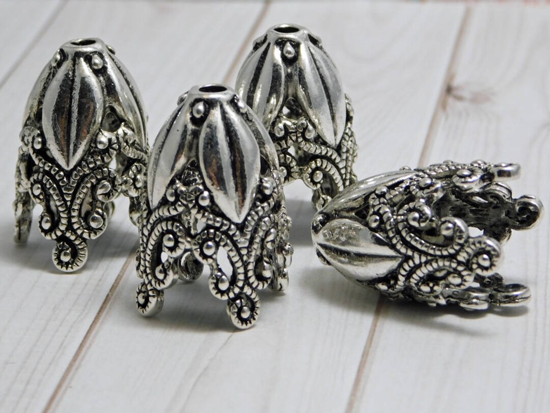 Tassel Caps Silver Tassel Caps DIY Tassel Tassel End Caps Bead Caps ...