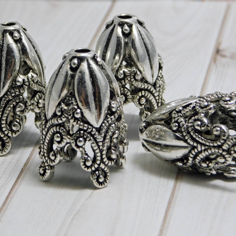 Silver Tassel Caps - Etsy