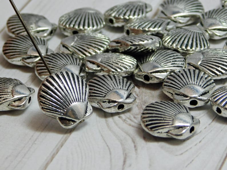 Metal Beads Seashell Beads Sea Shell Beads Shell Beads | Etsy
