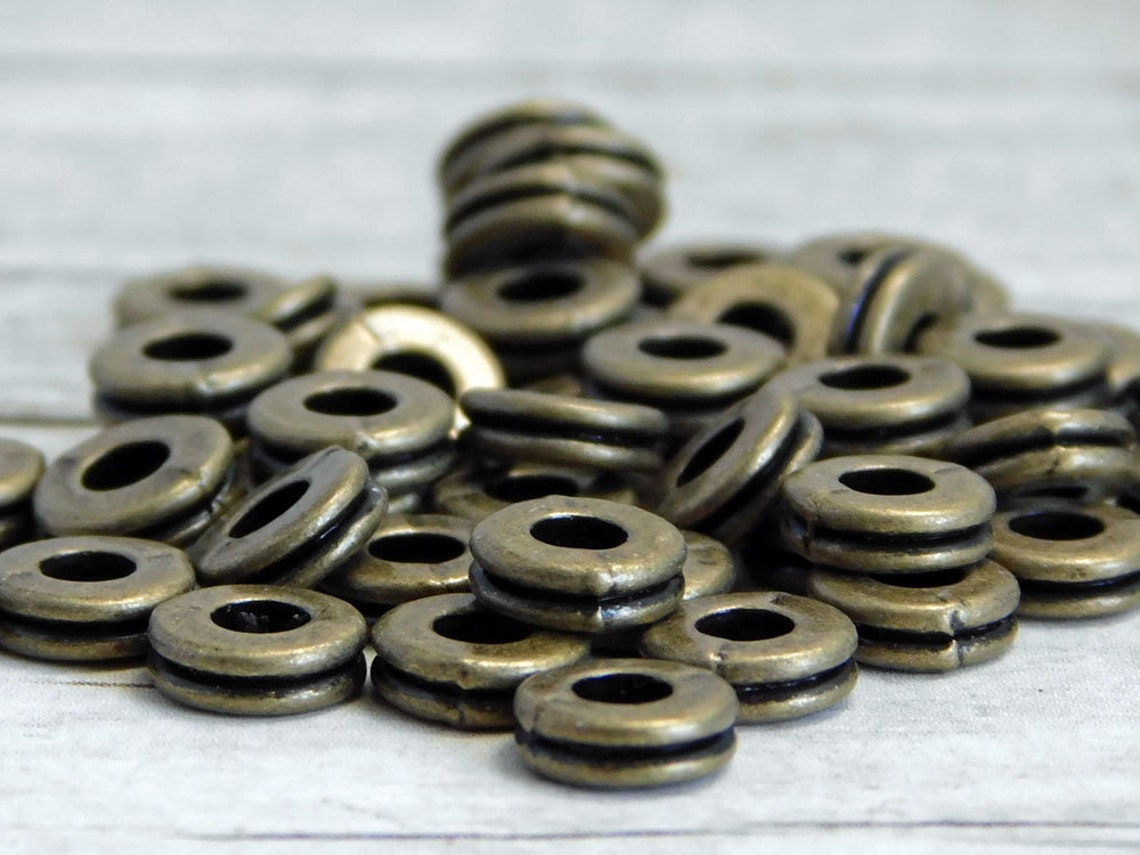 Metal Beads - Bronze Spacer Beads - Antique Bronze Spacers - Metal ...