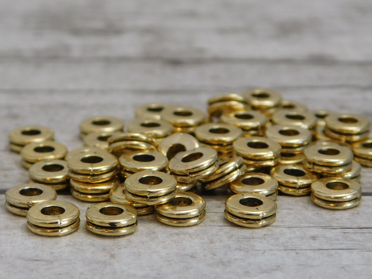 Gold Spacer Beads - Antique Gold Spacers - Metal Spacers - Metal Beads ...