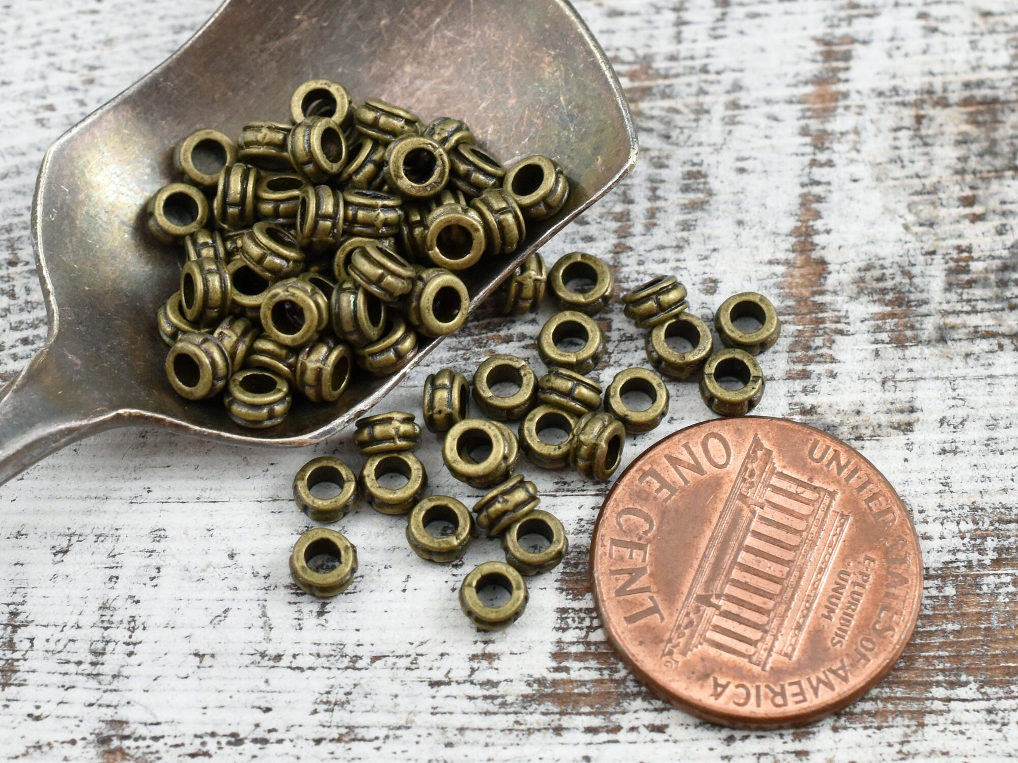 Metal Beads - Bronze Spacer Beads - Antique Bronze Spacers - Metal ...