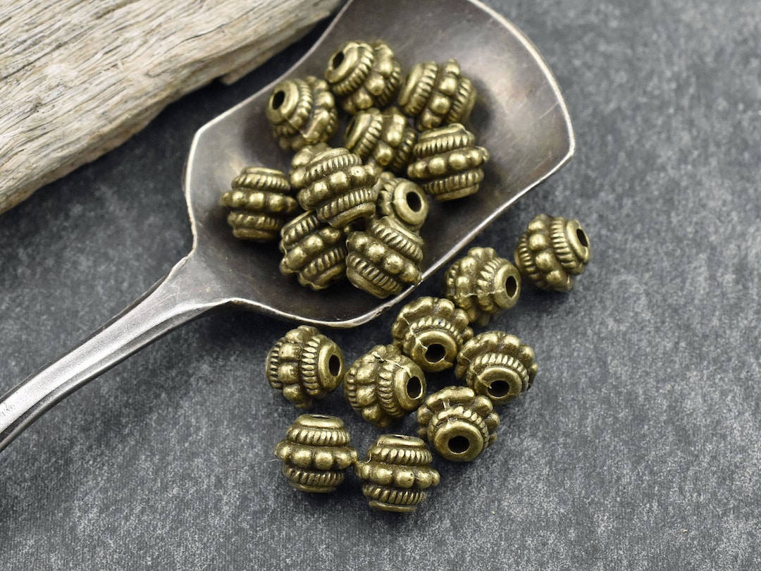 Metal Beads Barrel Beads Antique Bronze Bronze Beads Bronze Spacers ...