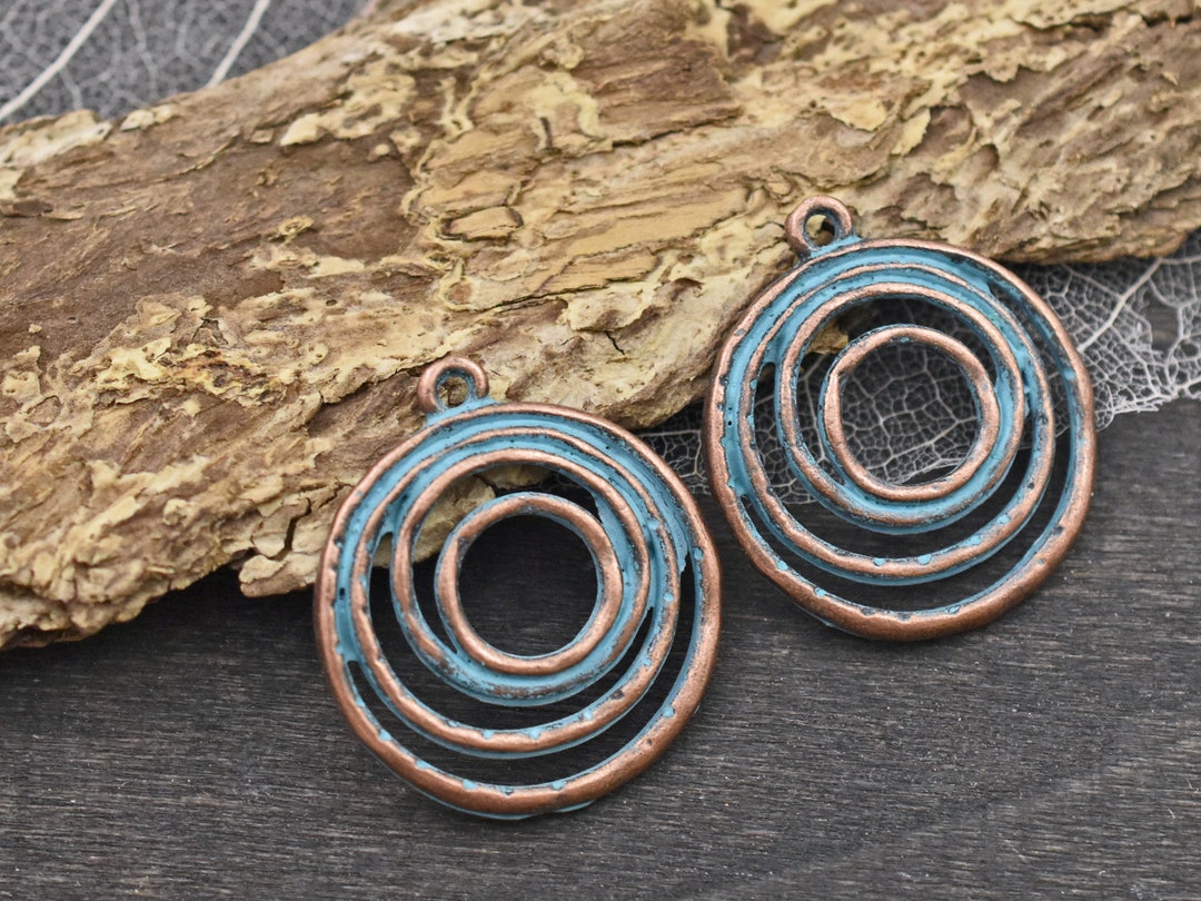 Metal Charm Patina Charms Copper Charms 5pcs 26x22mm A427 - Etsy