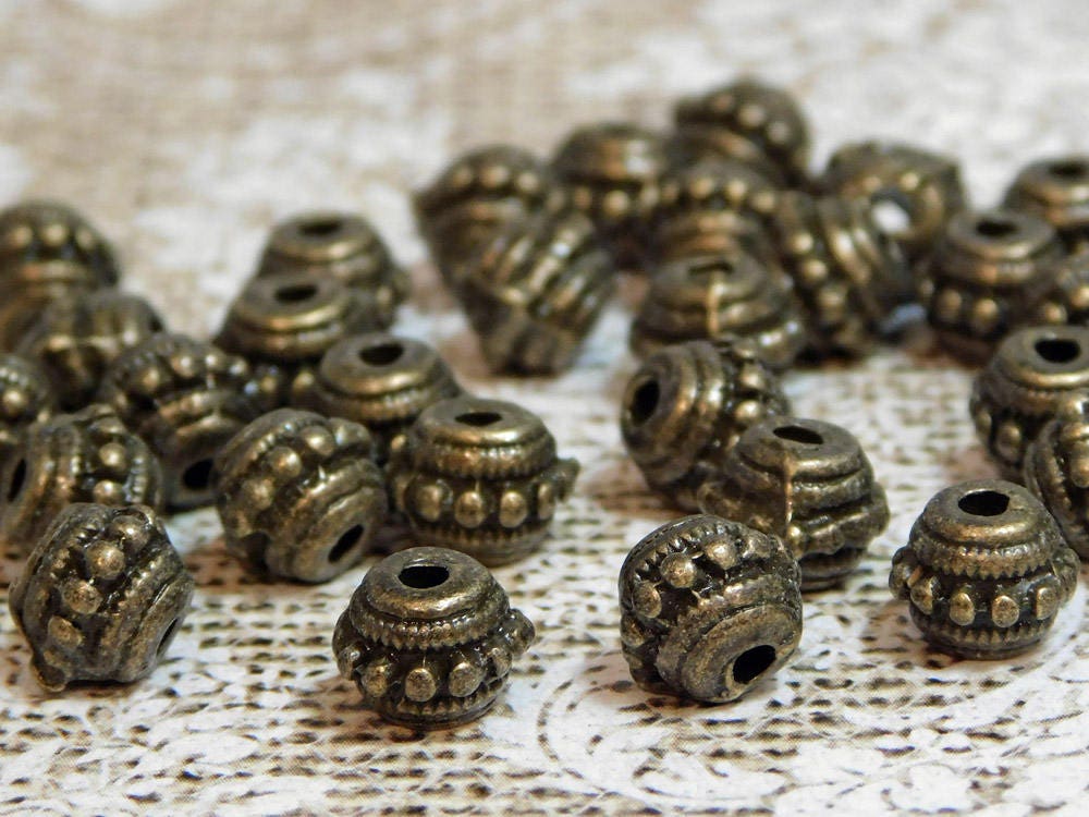 Metal Beads Barrel Beads Antique Bronze Bronze Beads - Etsy