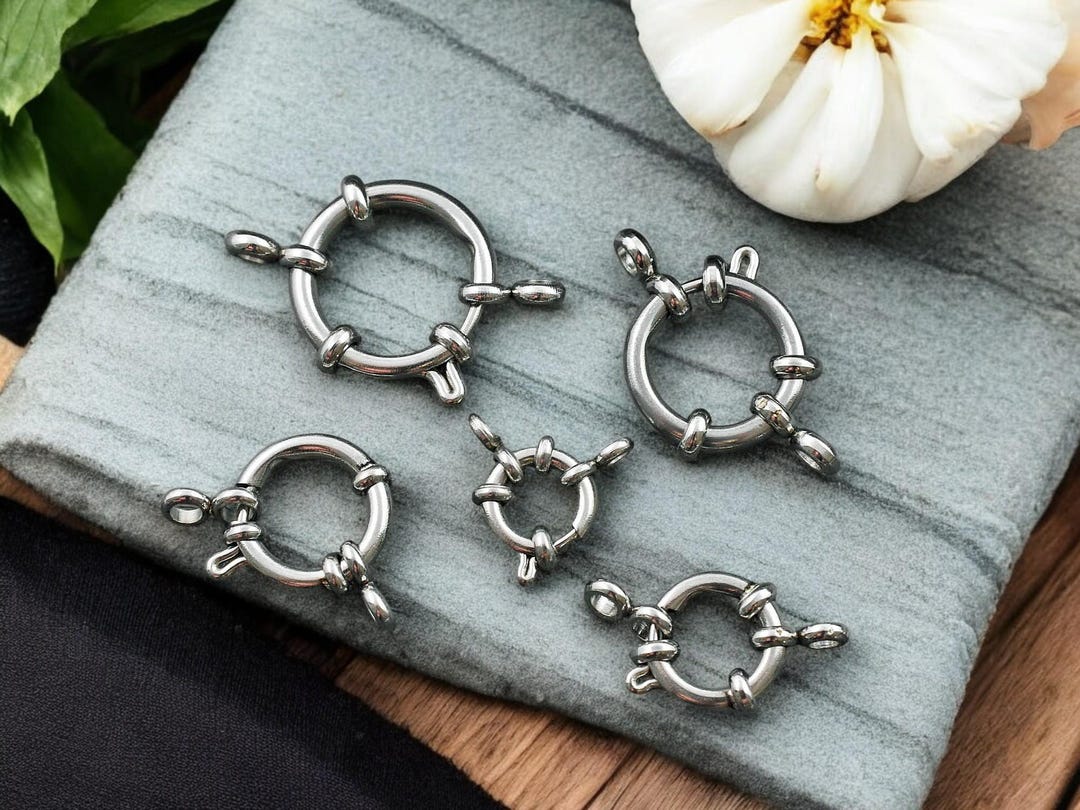 Stainless Steel Clasp - Spring Ring Clasp - Silver Clasp - Sailor Clasp ...