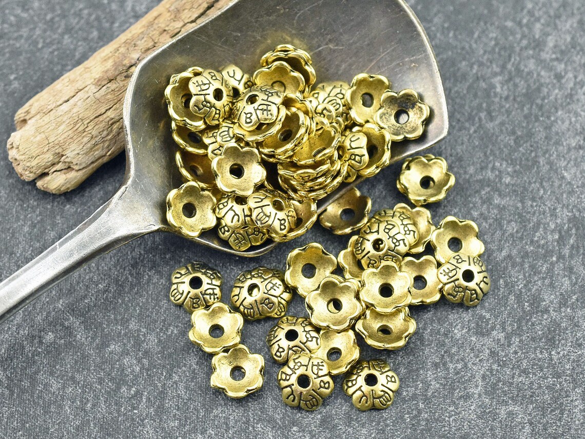 Bead Caps 6mm Bead Cap Gold Bead Cap Flower Bead Caps - Etsy