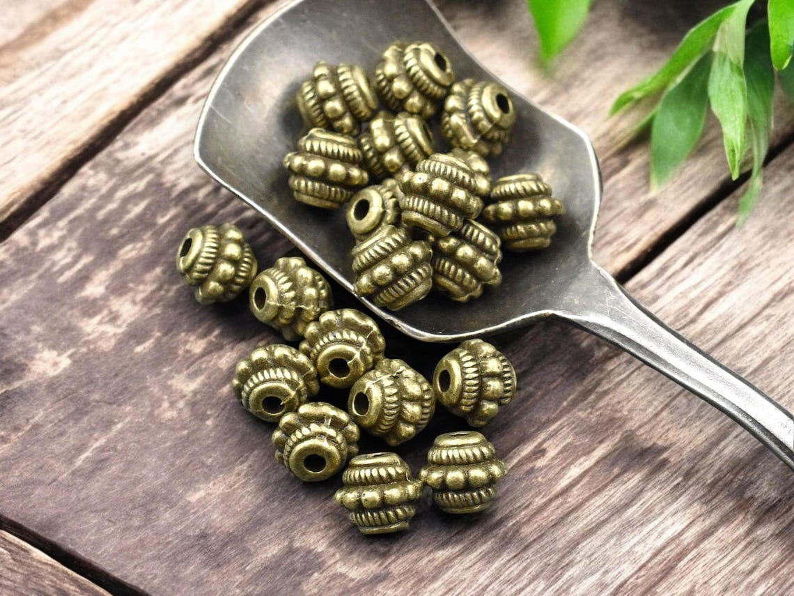 Metal Beads - Barrel Beads - Antique Bronze - Bronze Beads - Bronze ...