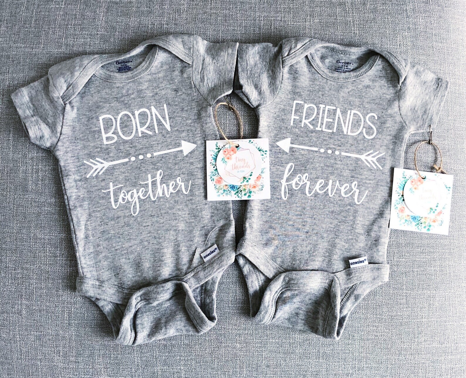 Born Together Friends Forever Onesies® Twin Onesies® Baby - Etsy